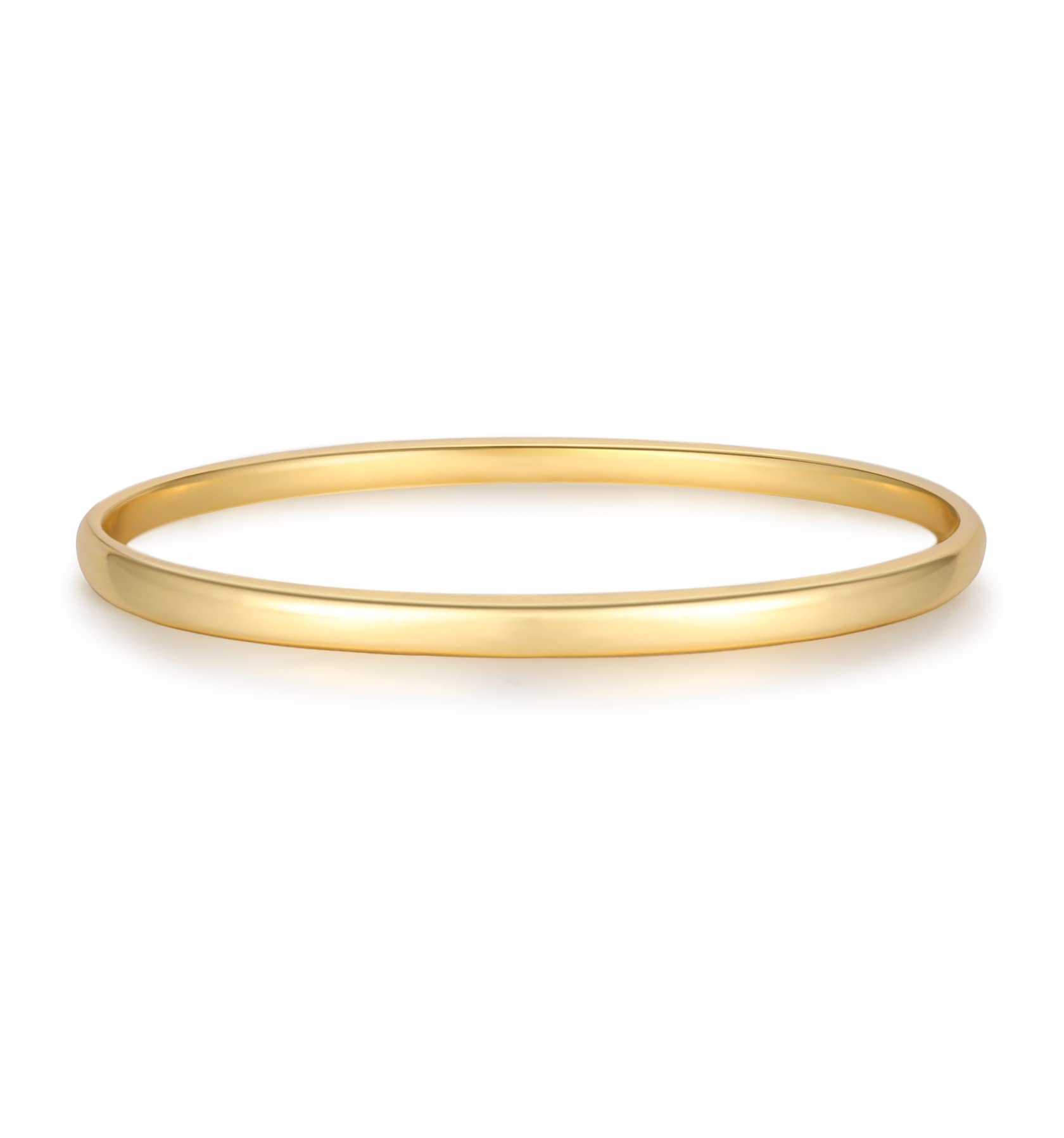 RLMOON 14K Gold Plated Ring Stacking Plain Band Stackable Thumb Finger Ring Gold Wedding Band 5MM Ring for Women Men Comfort Fit Size 8