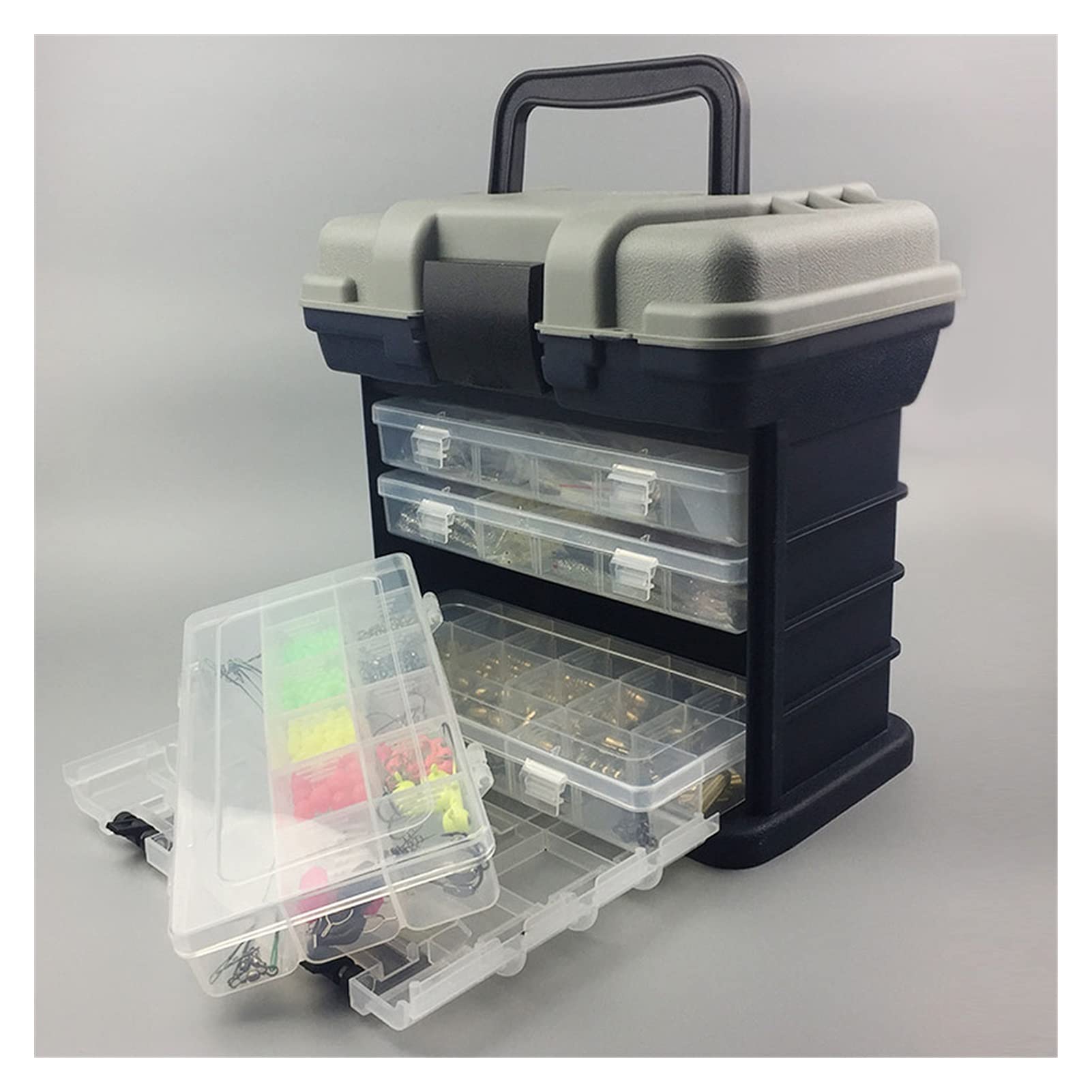Multifunction Tackle Storage Box Fishing Gear Portable Storage Box 5 Layers Handheld Fishing Case High Strength ABS Plastic Fishing Accessories Tackle Tool Box Excellent waterproof performance