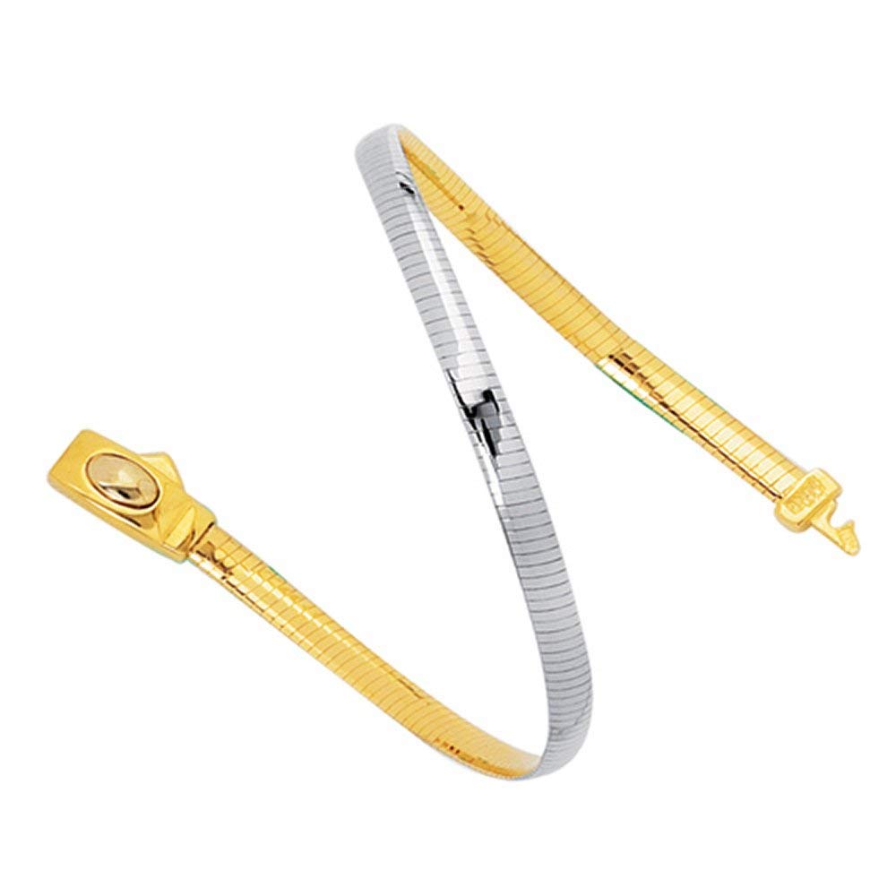 JewelStop 14k Gold 6 mm Reversible Omega Necklace - 20 Inches, 24.3gr.