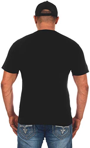 JH Design Men's Mopar Logo T-Shirt Short Sleeve Crew Neck Black Shirt (Large, Black)