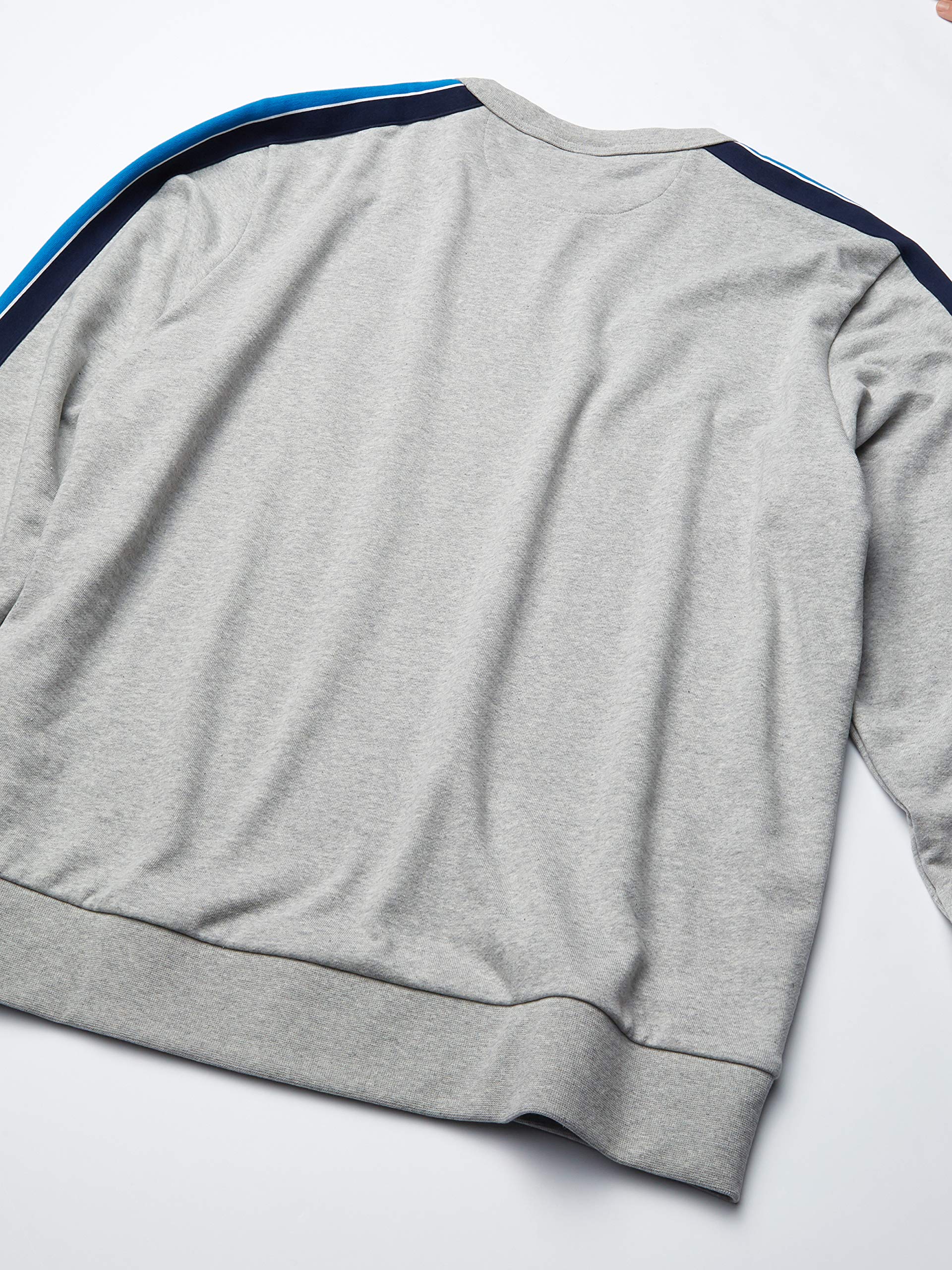 Lacoste Mens Long Sleeve Semi Fancy Crewneck Sweatshirt Silver Chine/Navy Bluefl MD One Size