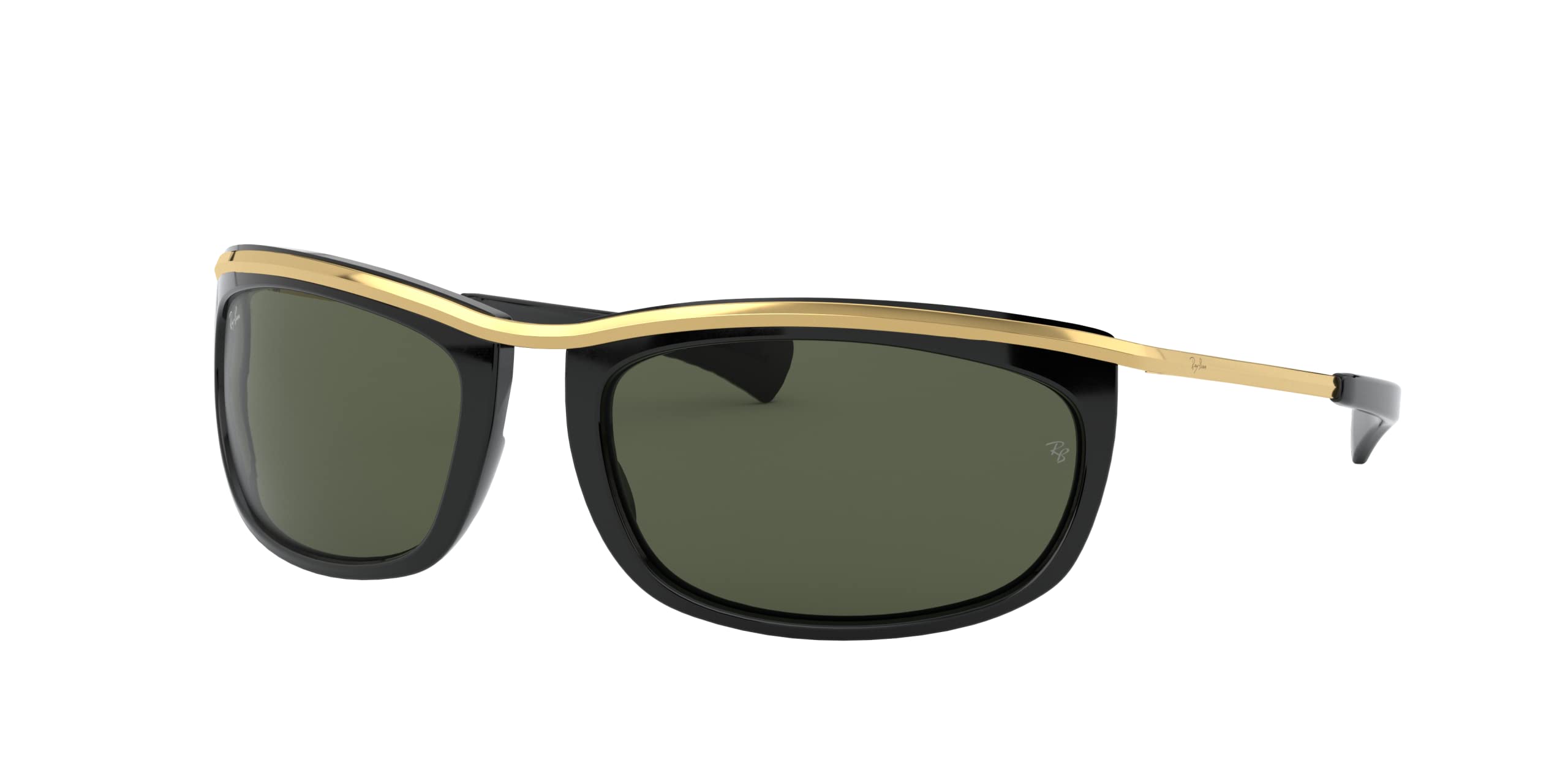 Ray-Ban RB2319 Olympian I Oval Sunglasses, Black/G-15 Green, 62 mm