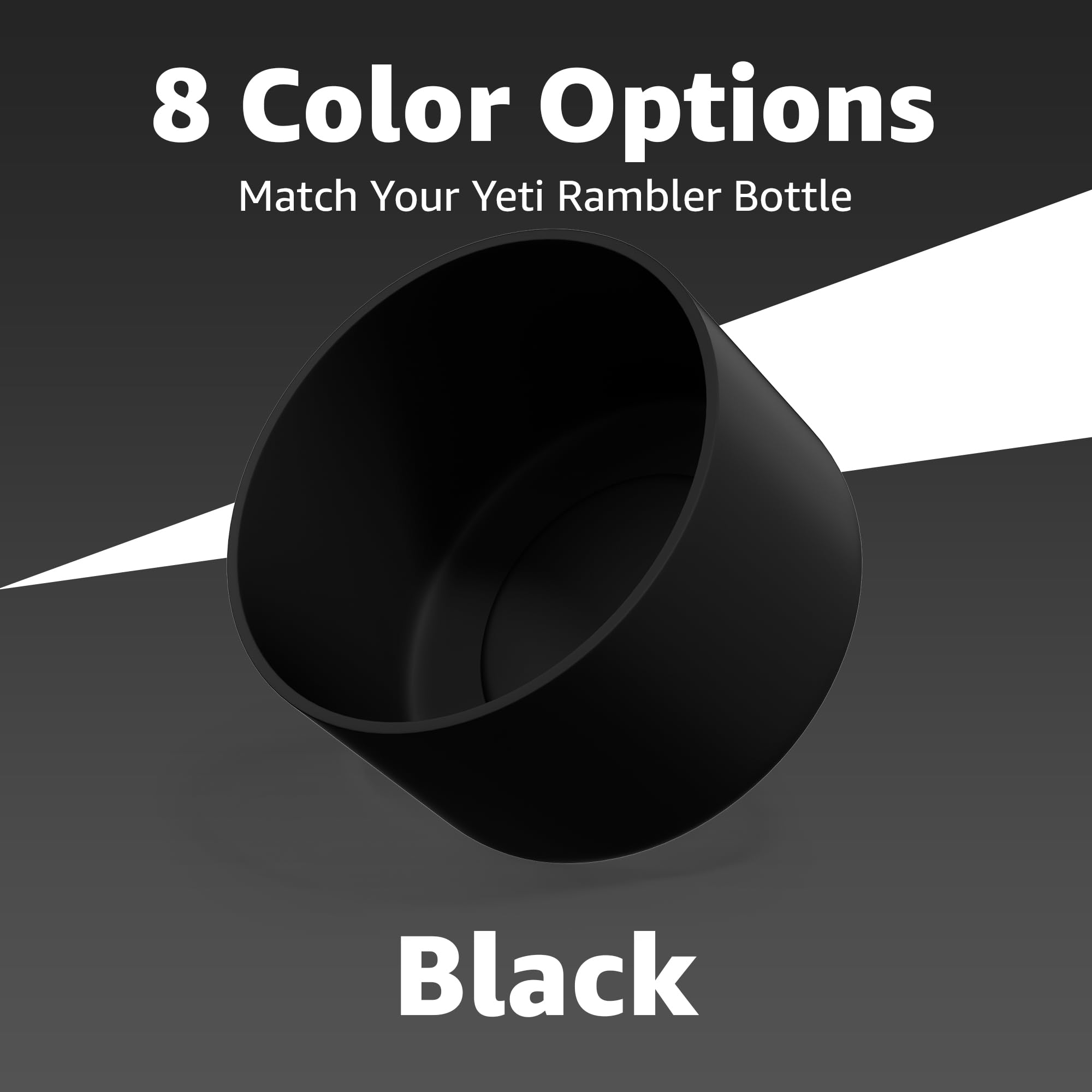 Jmoe USA Silicone Boot for Yeti Rambler Jr 12oz and 18oz Bottle | 2mm Sleeve | Anti-Slip Boot | Protector for the Bottom of your Bottle | Protects Against Damage | BPA Free Silicone (Black)