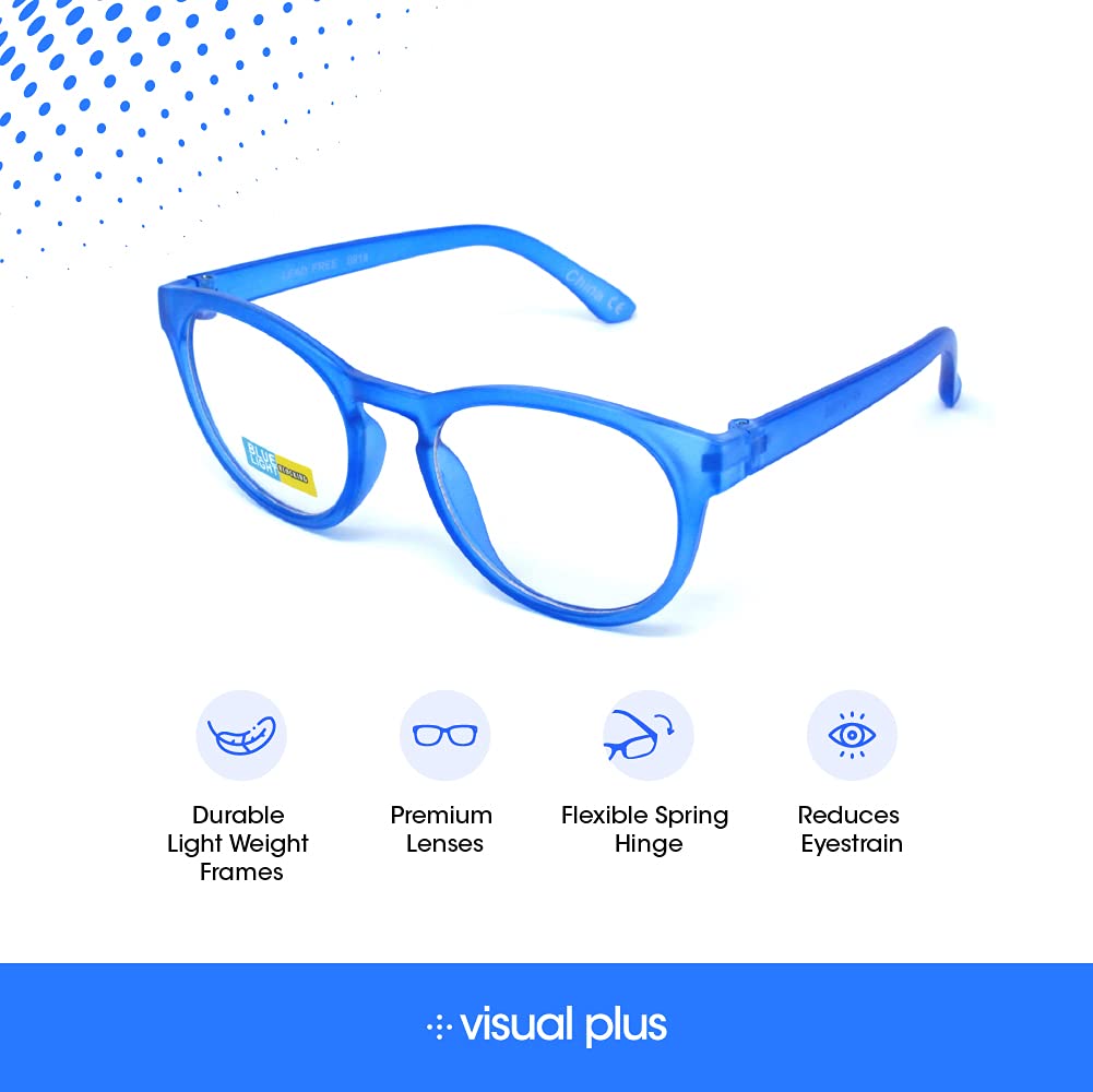Kids Computer Blue Light Blocking Glasses for Boys and Girls Anti Eyestrain Eyeglasses (Blue)