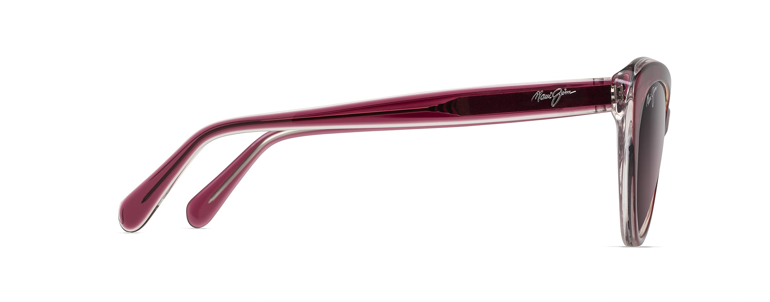 Maui Jim Women's Kalani Polarized Cat Eye Sunglasses, Raspberry w/ Crystal Interior/Maui Rose®, Small