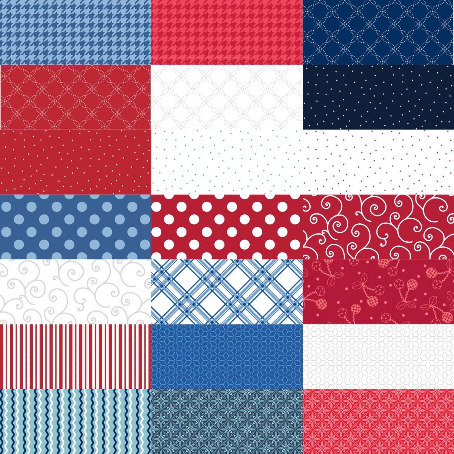Kim Christopherson Kimberbell Basics Star Spangled 40 2.5-inch Strips Jelly Roll Maywood Studio