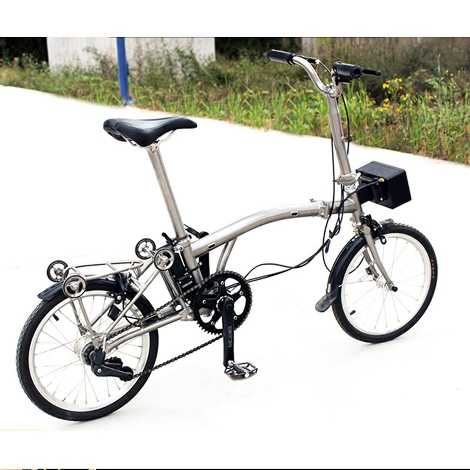 QYTECddzxc Adult Electric Bicycles Trifold Folding Titanium Electric Foldable Bike