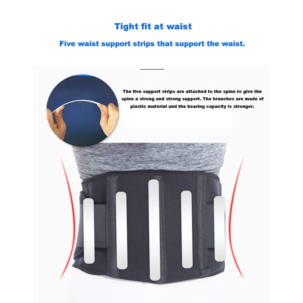 LSRRYD Heated Waist Belt Lower Back Support Belt Lumbar Support Belt for Pain Relief and Injury Prevention Double Adjustment(Without Power Bank)