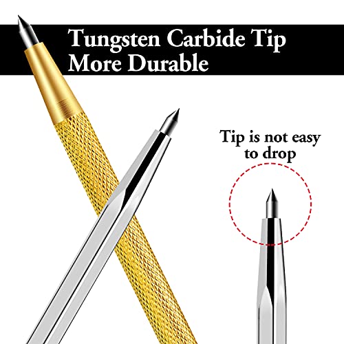 Scriber Marking Tools, 4Pcs Premium Aluminium Tungsten Carbide Tip Scriber, Etching Engraving Scriber Pen for Glass, Ceramics, Metal Sheet
