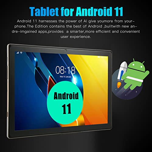 Tablet 10 inch Android 11 4G LTE Tablet PC 2 Sim Slot, 6GB RAM 128GB ROM,8800mAh Battery, 4G LTE Tablet Phone Makes Calls, Front 8MP, Rear 20MP Camera, Phone Call, Bluetooth WiFi GPS Video(US)