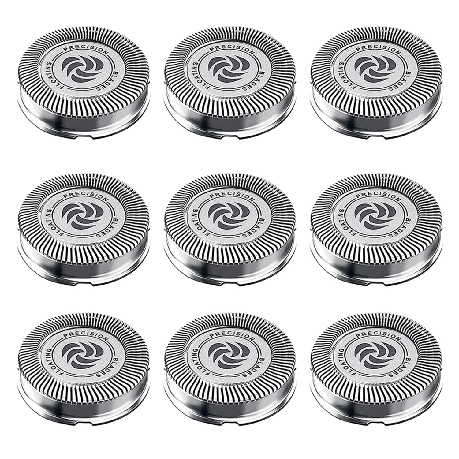 SH30 Replacement Heads Compatible with Philips Norelco Series ,1000/2000/3000 Shavers and S738/S1560 ComfortCut Shaving Heads ,With durable razor blades (Silver 9 Pack)