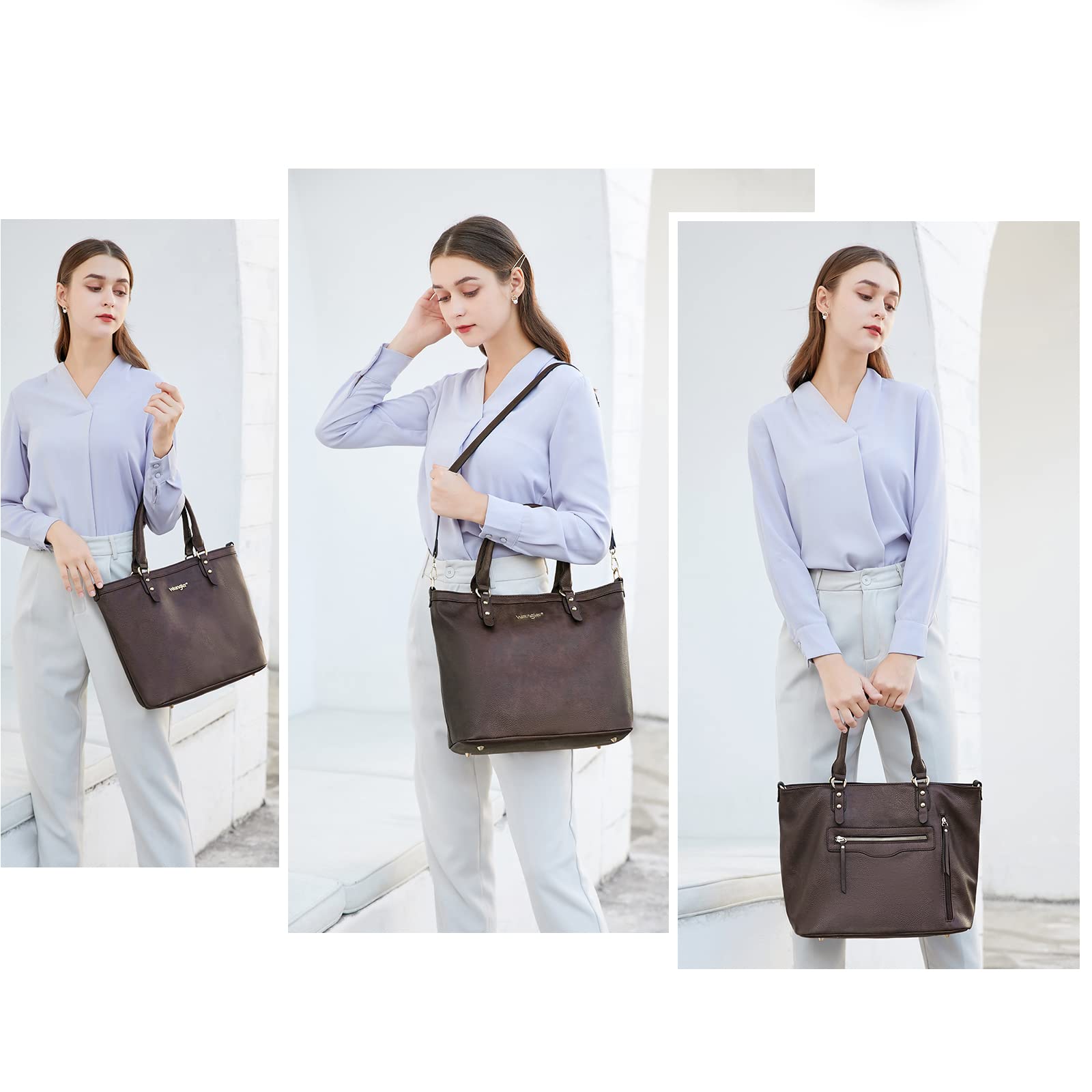 Montana West Tote Bag for Women Zipper Large Tote Purse Adjustable Strap Work Top Satchel Handbag Shoulder Hobo