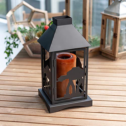 Star Wars Black Stamped Lantern | Imperial at-at Walker | 14 Inches Tall