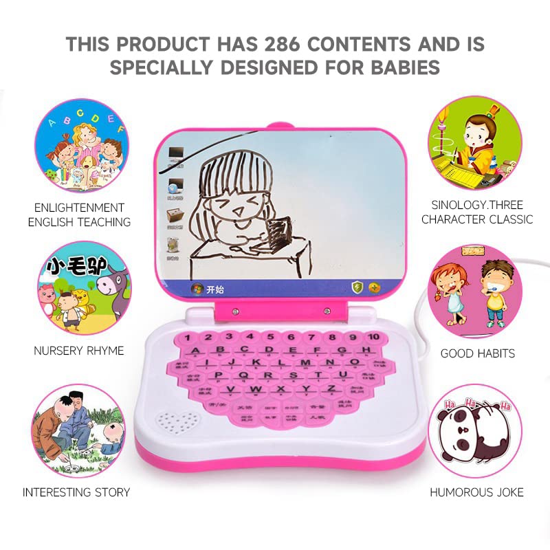 Smart Talking Computer for Kids,Laptop Toy for Kids,Children's Early Education And Learning Computer Chinese And English Reading Machine