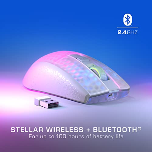 ROCCAT Burst Pro Air Lightweight Symmetrical Optical Wireless RGB Gaming Mouse with 19K DPI Optical Owl-Eye Sensor, Optical Switches, Titan Wheel, 81-Gram Weight β White