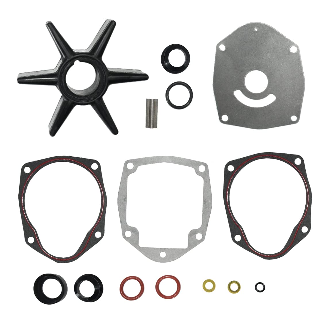 JDLLONG Water Pump Impeller Repair Kit 47-8M0100526 8M0100527 for Mercury and M-ariner Outboards and MerCruiser Stern Drives