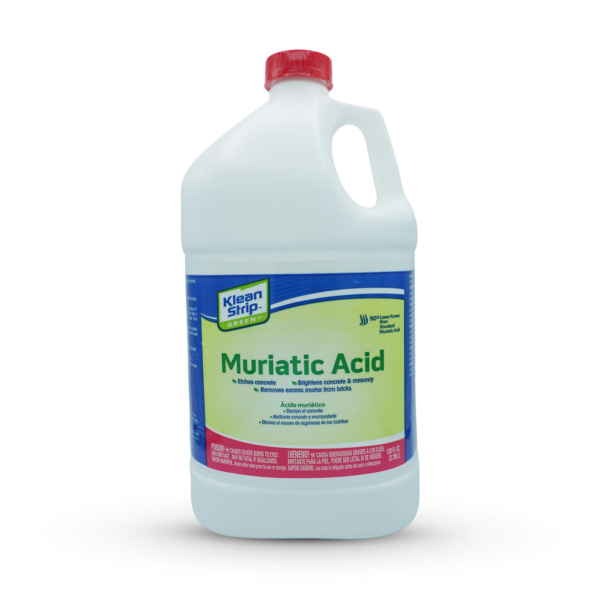 Klean Strip Green Muriatic Acid-Eco friendly Brightens Masonry Etch Concrete Removes Excess Mortar from Bricks and Cleans Algae and Scum-1 Gallon Plus Centaurus AZ Chemical Resistant Gloves