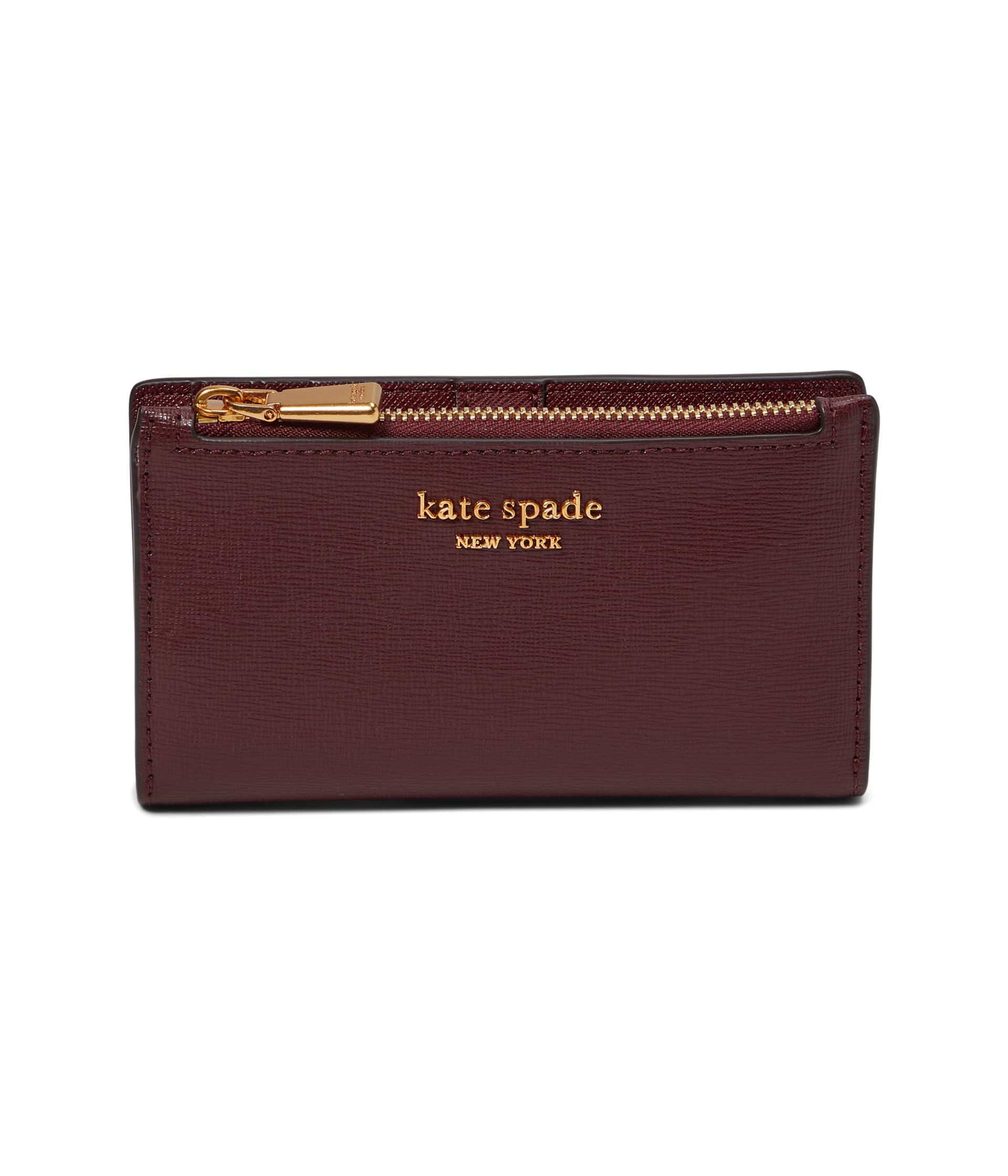 Kate Spade New York Morgan Saffiano Leather Small Slim Bifold Wallet Aegean Teal One Size