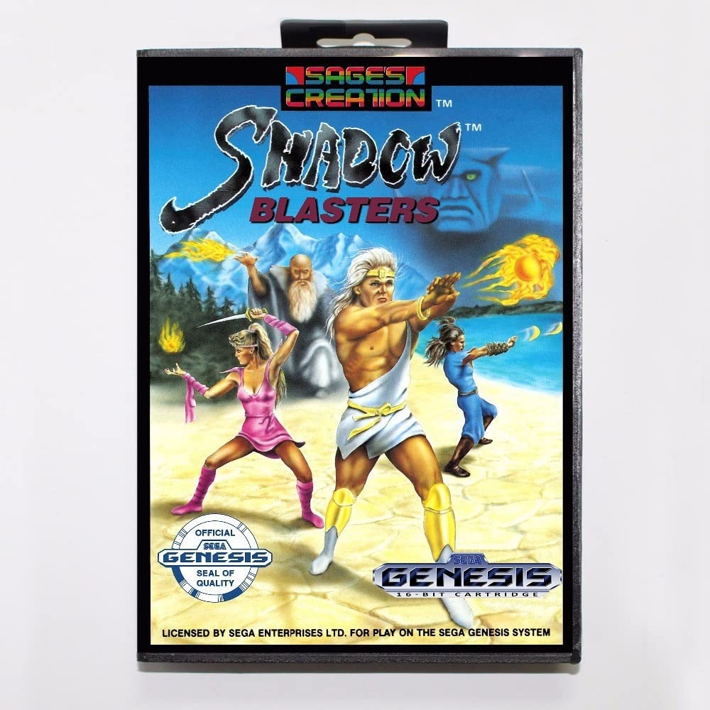 Shadow Blasters Game Cartridge 16 Bit MD Game Card With Retail Box For Sega Mega Drive For Genesis (Black)