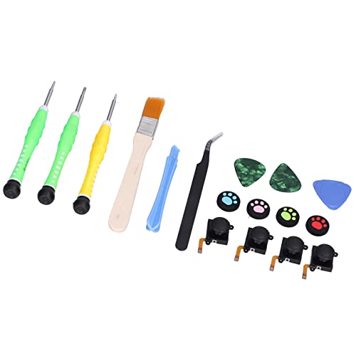 VLIZO Joystick Replacement Repair Kit,QM2107094 Game Console Repair Kit Joystick Replacement Part Tool with Tweezers Screws for Switch,Replace Game Console Joystick