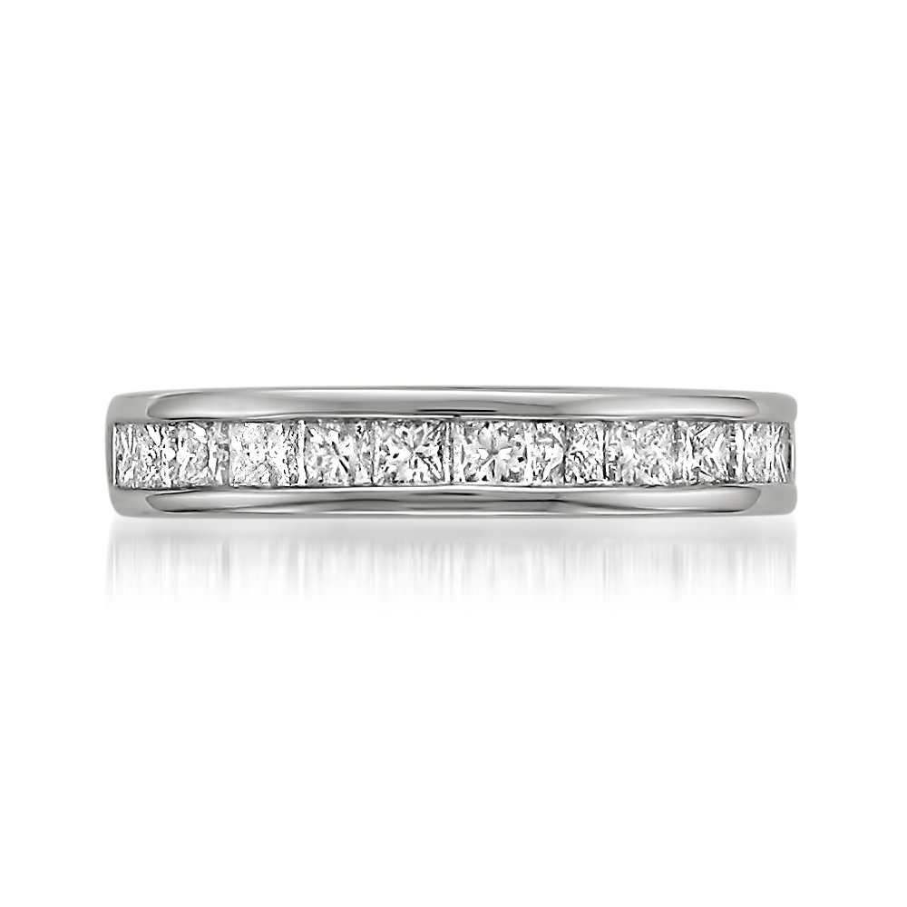 La4ve Diamonds 3/4 cttw, 14k White Gold Princess-Cut Diamond Bridal Wedding Band Ring (3/4 cttw, I-J, I2-I3), Size 5
