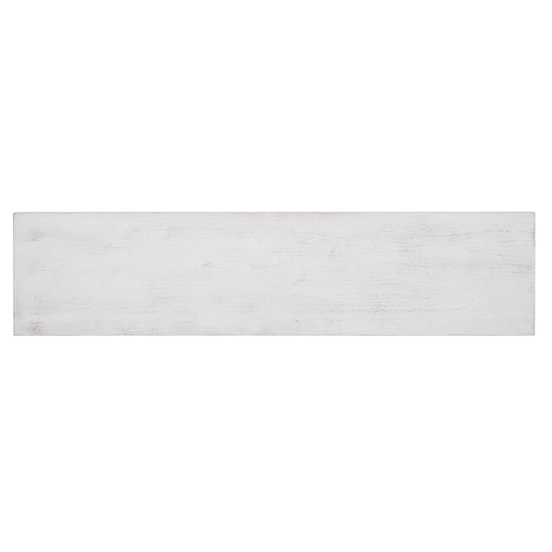 Linon Larson Solid Pine Wood Double Pedestal Dining Bench in Distressed White