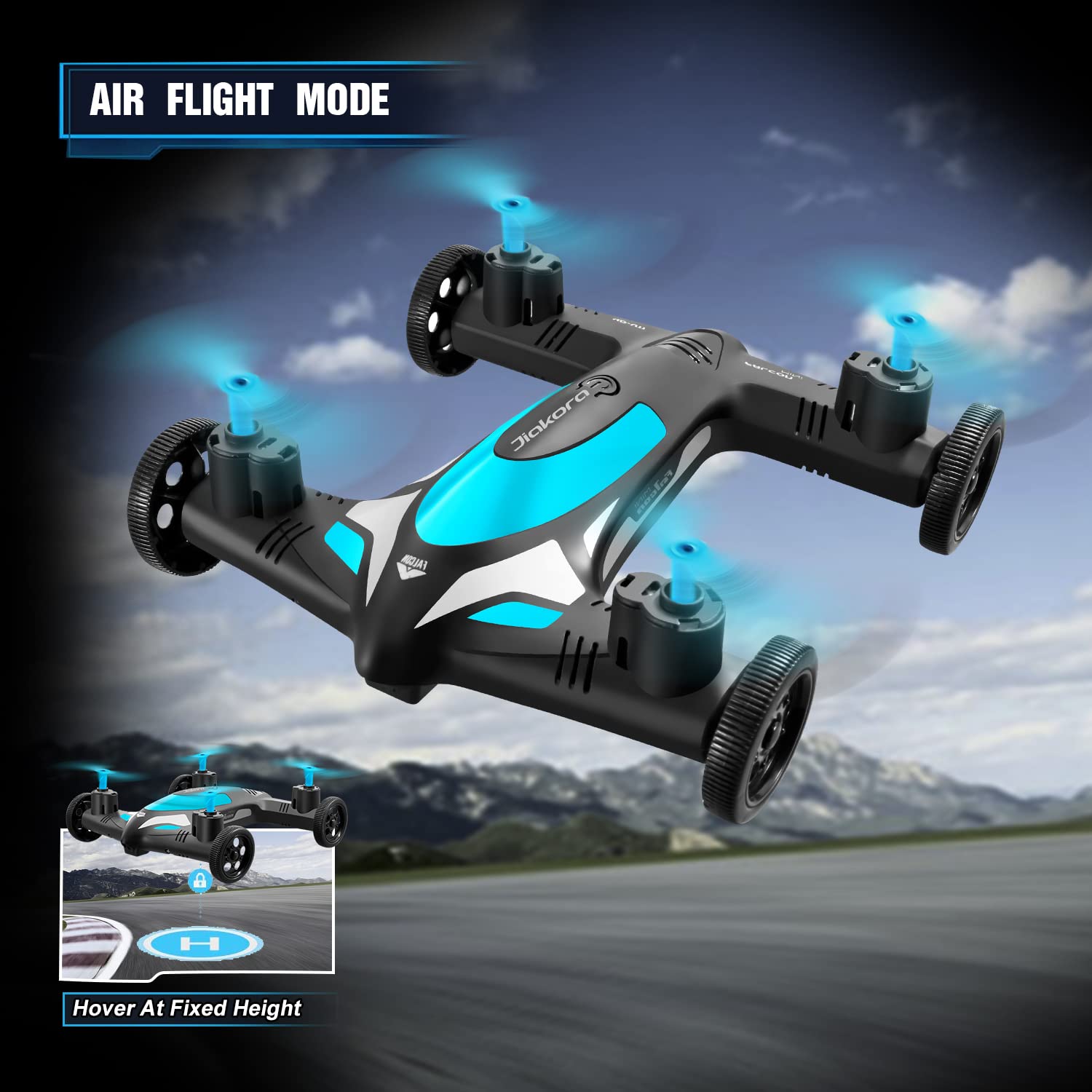 Jiakora V11 Mini Drone with Camera for Kids, Drone for kids 8-12, 1080P HD FPV Remote Control Quadcopter Drone for beginners with Land Mode or Fly Mode, 2 Batteries, App Control, Altitude Hold, Headless Mode, 3D Flips, Gift Toy for Boys Girls