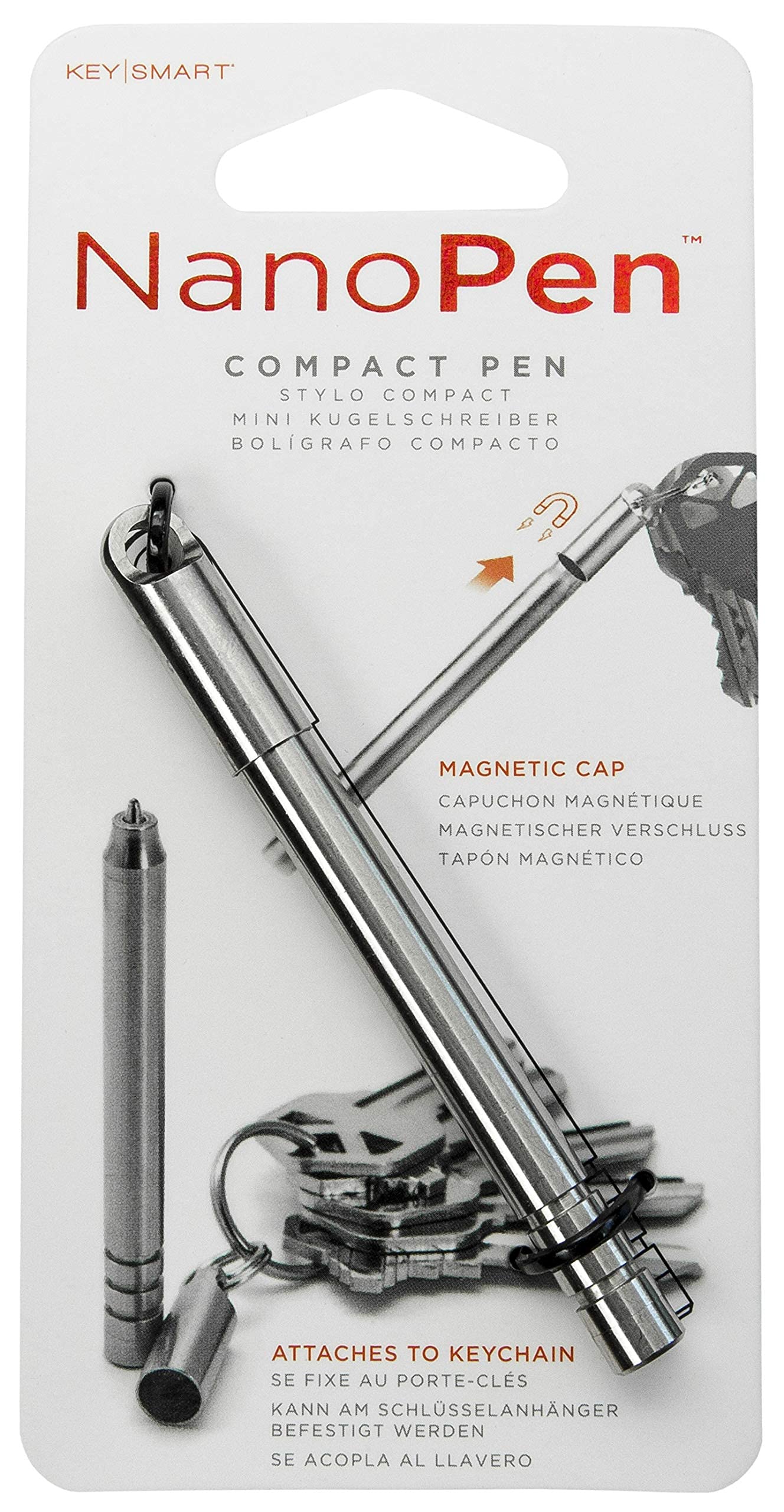 KeySmart Nano Pen - Stainless Steel Mini Ballpoint Key Ring Pen…