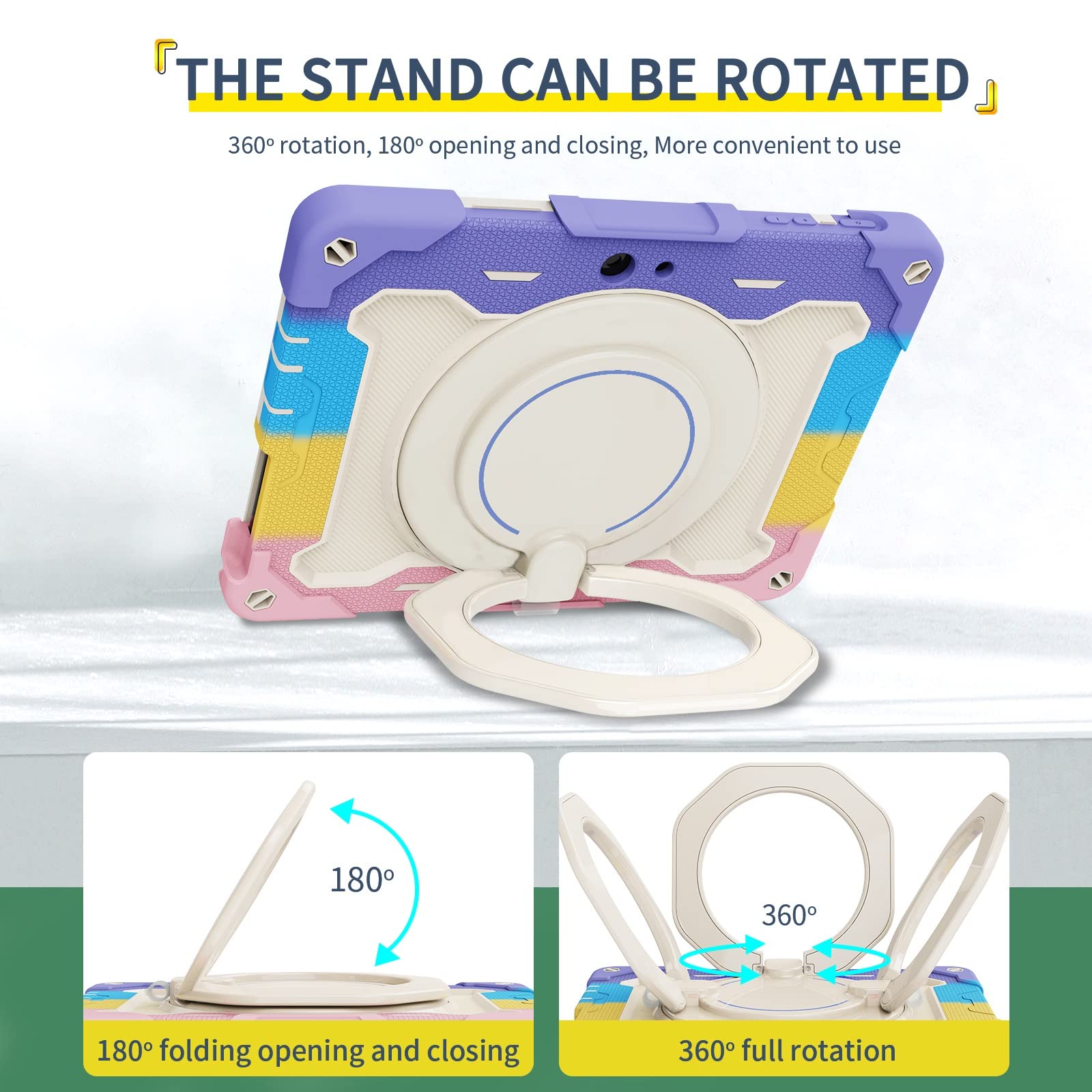 Tablet Kids Case Compatible with Microsoft Surface Go 1/2/3(10inch),360° Rotatable Handle Stand Case Three-in-one Shatter-Resistant Shell, Drop-Proof,Shoulder Strap Protective Cover Sleeves