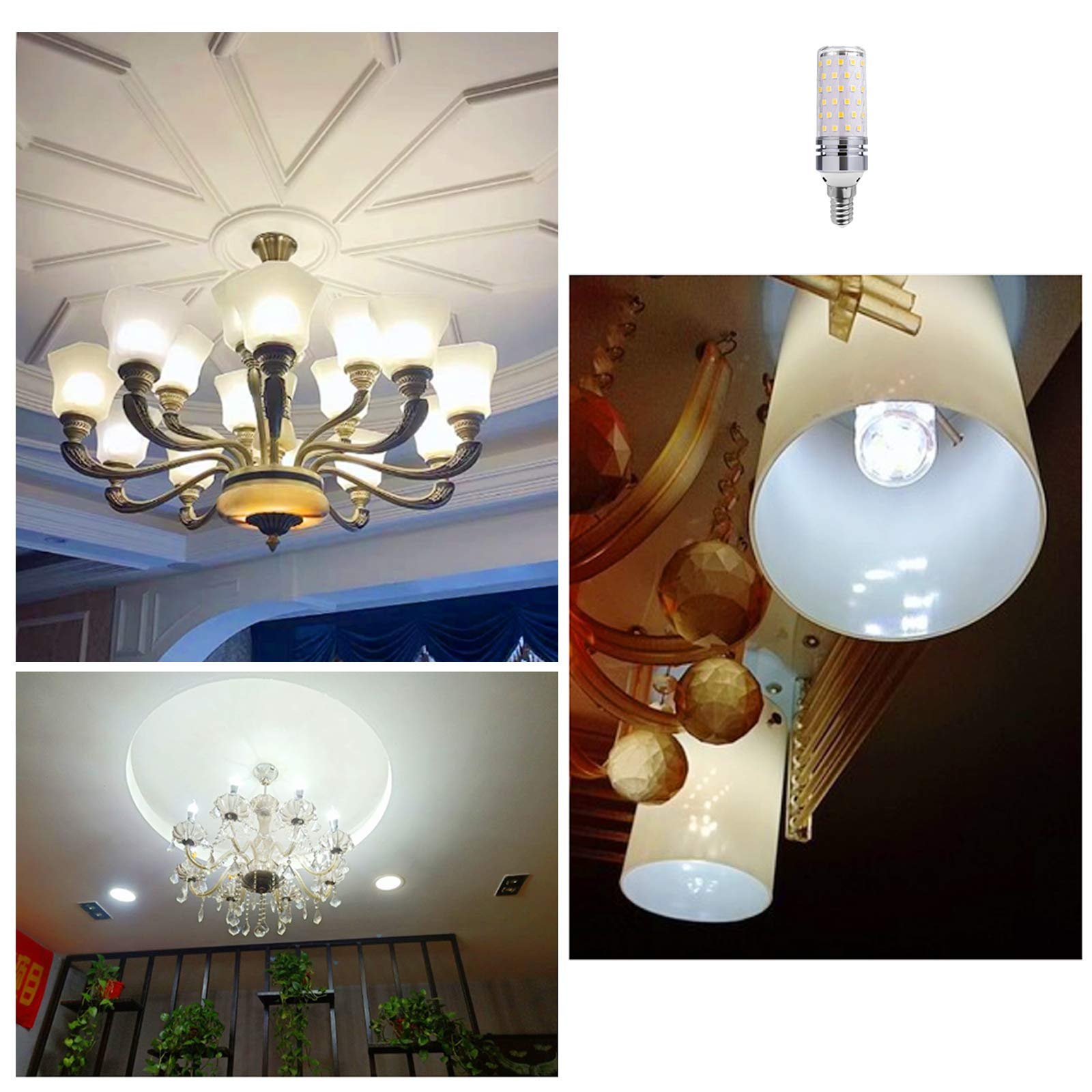 MaoTopCom E14 LED Corn Bulbs 4000K, 15W Europe Base Candelabra LED Light Bulbs, 150 Watt Equivalent Natural White 1500 Lumen Small Bright Light Bulbs for Home Lighting, Non-Dimmable, AC85-265V
