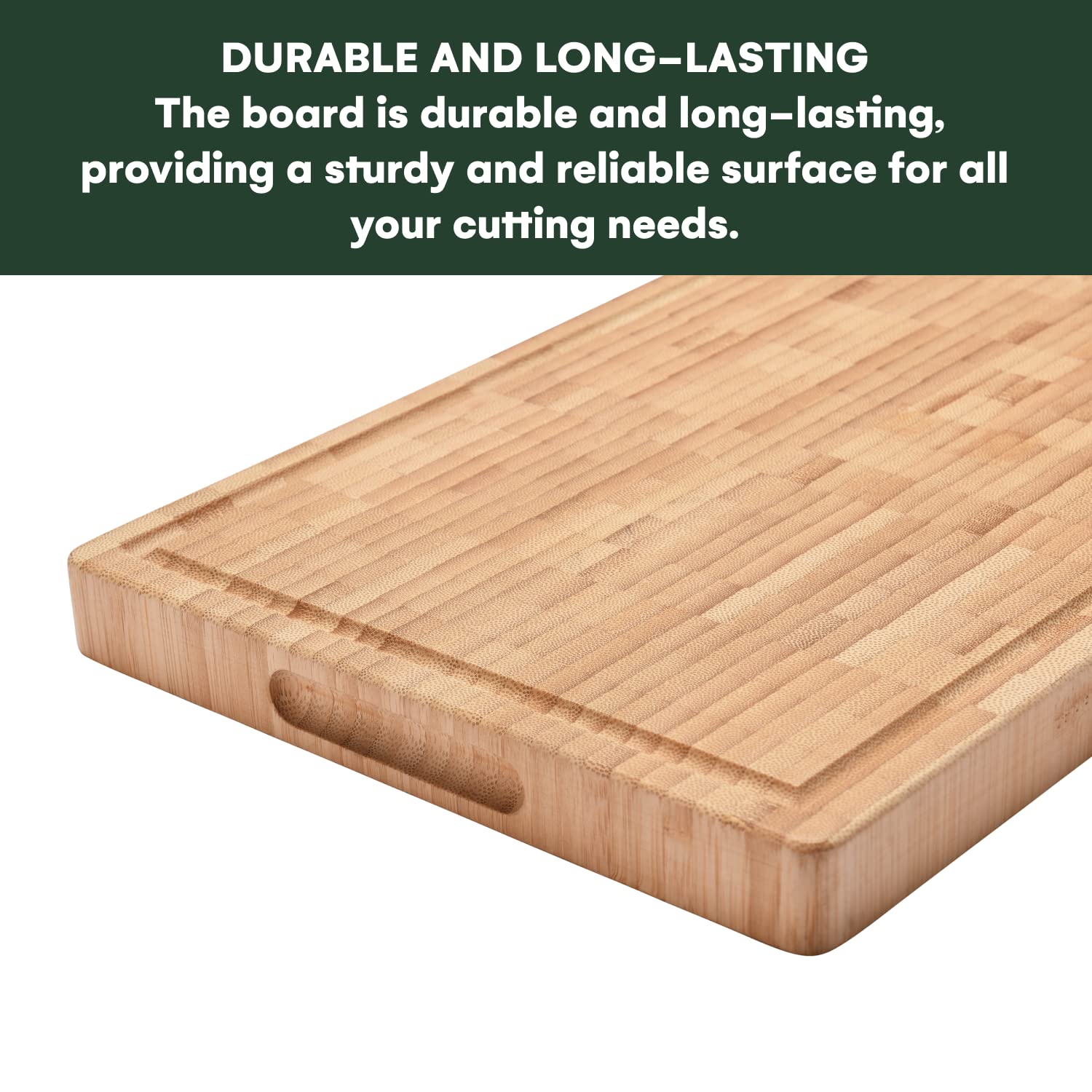 Prosumers Choice Large Bamboo Cutting Board for Kitchen - 14x10-Inch Heavy Duty Wood Chopping Boards for Meat, Fruits, and Vegetables - Rectangular Kitchen Serving Tray or Turkey Carving Block
