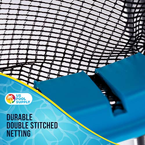 U.S. Pool Supply Professional Heavy Duty 14" Swimming Pool Leaf Skimmer Net with Strong Reinforced Aluminum Frame Handle - Commercial Grade - Fast Cleaning, Easy Debris Pickup & Removal