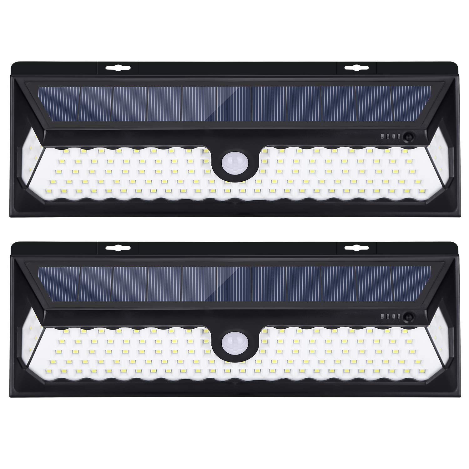 Jsunck Solar Motion Sensor Light Outdoor 118 LED Security Lights with 3 Modes 270° Wide Angle Wireless Motion Derector IP65 Waterproof Wall Light for Outside, Front Door, Garage, Yard, Deck - 2 Pack