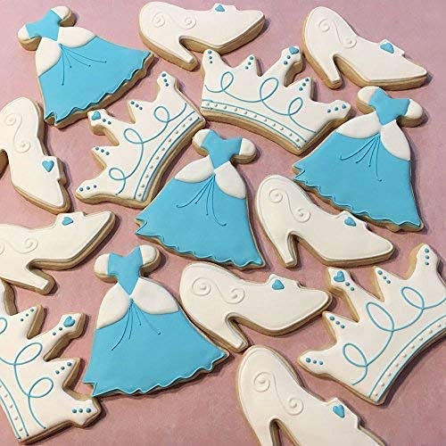 Princess Cookie Cutters 3-Pc Set Made in USA by Ann Clark, Crown, Glass Slipper, Dress