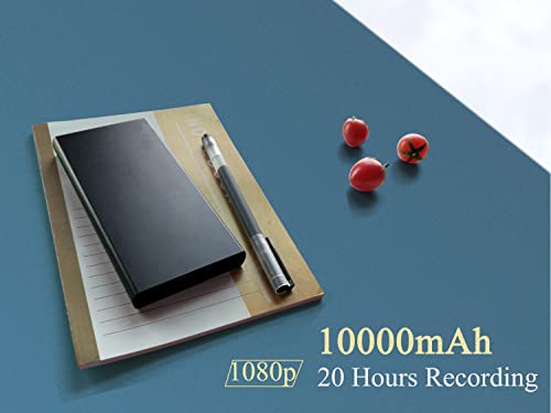 Spy Hidden Camera Power Bank 10000mAh 20 Hours Recording 1080p Portable Nanny Cam with Motion Detection, Night Vision, Gravity Sensor for Home Security No WiFi