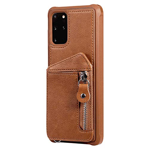 TemplarMoon Flip Case Fit for Samsung Galaxy S9 Plus, Kickstand Card Holders Extra-Protective Brown Leather Cover Wallet for Samsung Galaxy S9 Plus