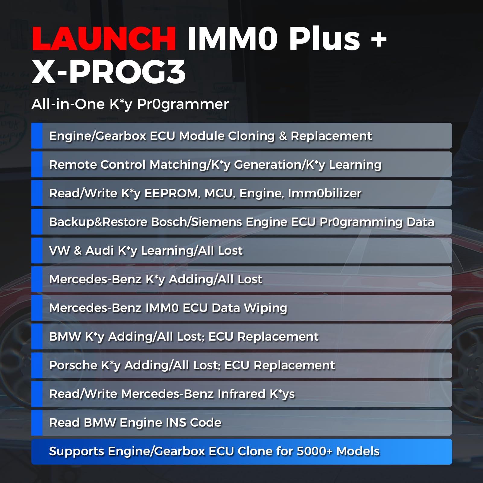 LAUNCH X431 lMMO Plus, K*y Pr0gramming Tool with X-PROG3 (Valued $800),Advanced of lMMO Elite, ECU Coding, 39+ Services, Full Systems, 2 Yrs Update