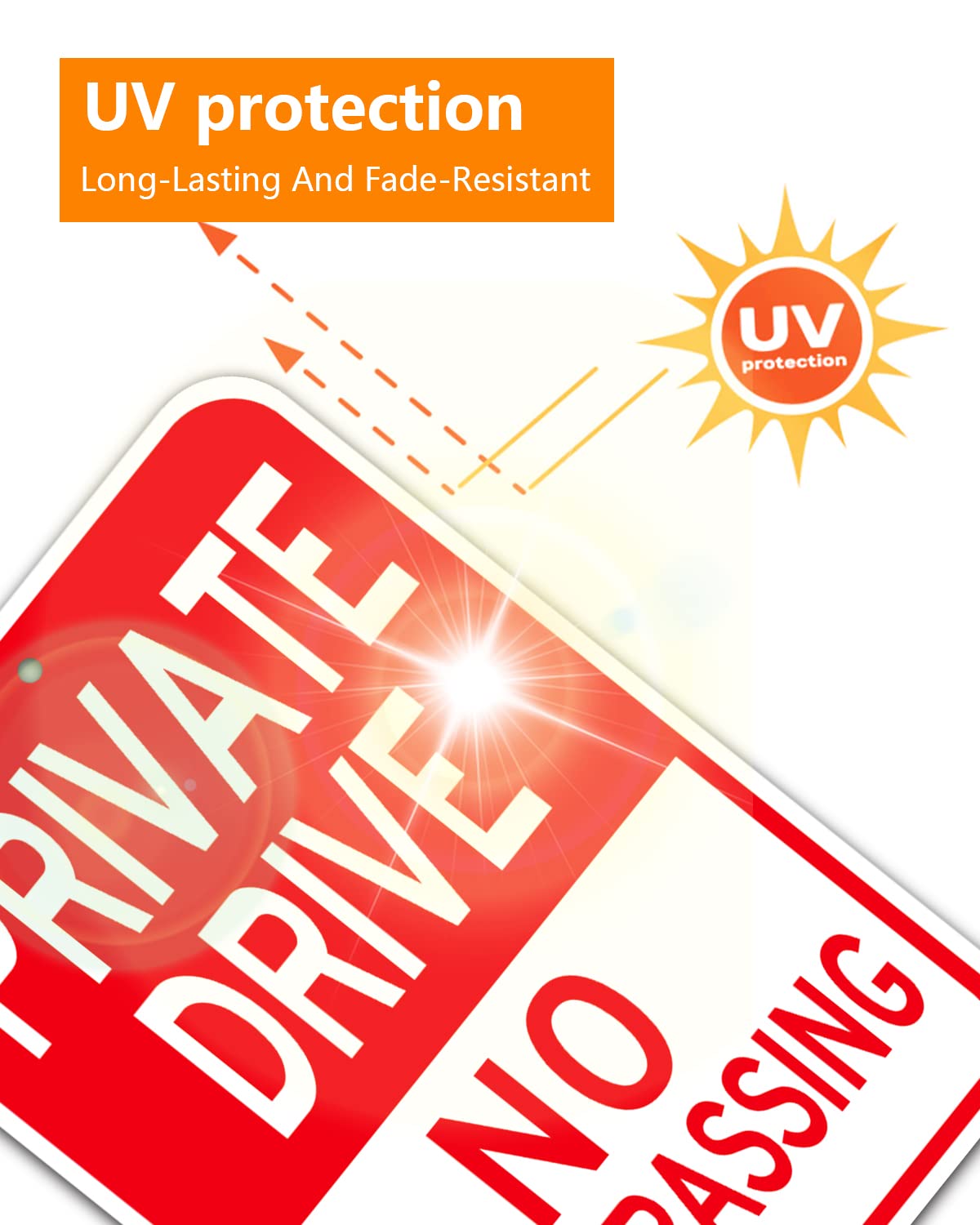 private driveway sign, (2 Pack) 12'' X 18''Private Drive No Trespassing Sign, Rust Free Heavy Duty Aluminum Private Road Reflective Warning Signs,Easy to Mount,Outdoor use