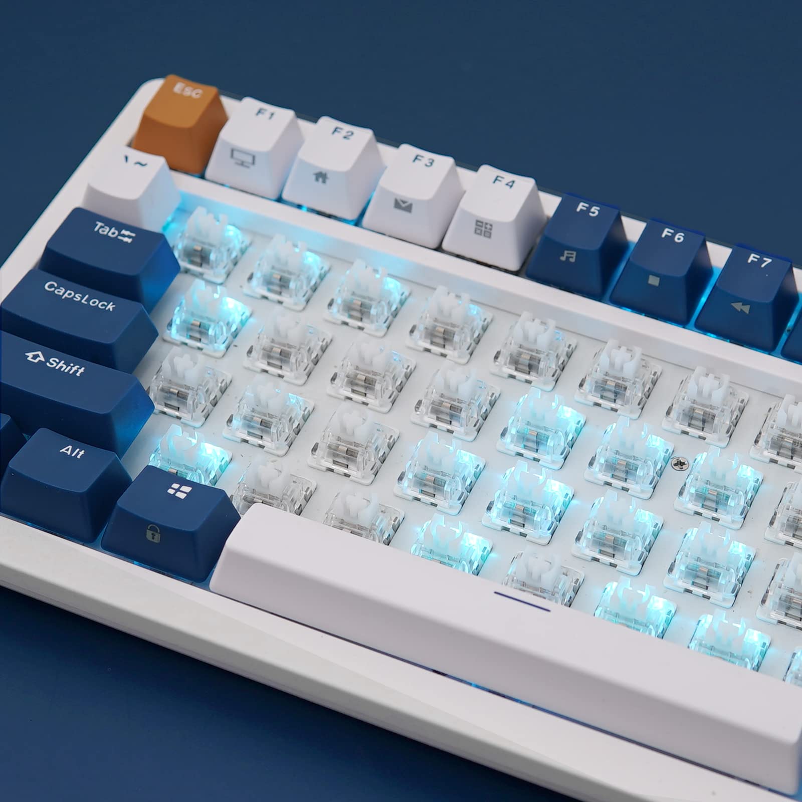 RK ROYAL KLUDGE Milky White Tactile Switches, Pre-Lubed Keyboard Switch, 3 Pin RGB for Hot Swappable Mechanical Gaming Keyboards Custom Built Keyboard Plate Mounted - 35Pcs