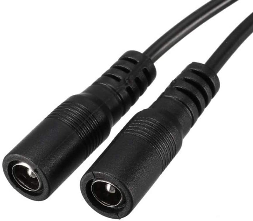 Solar Connectors DC Y Splitter Cable, Flashfish 1 Male to Dual Female 5.5mm x 2.1mm DC Extension Wire, Connects 2 Solar Panels (Total 200W Max)