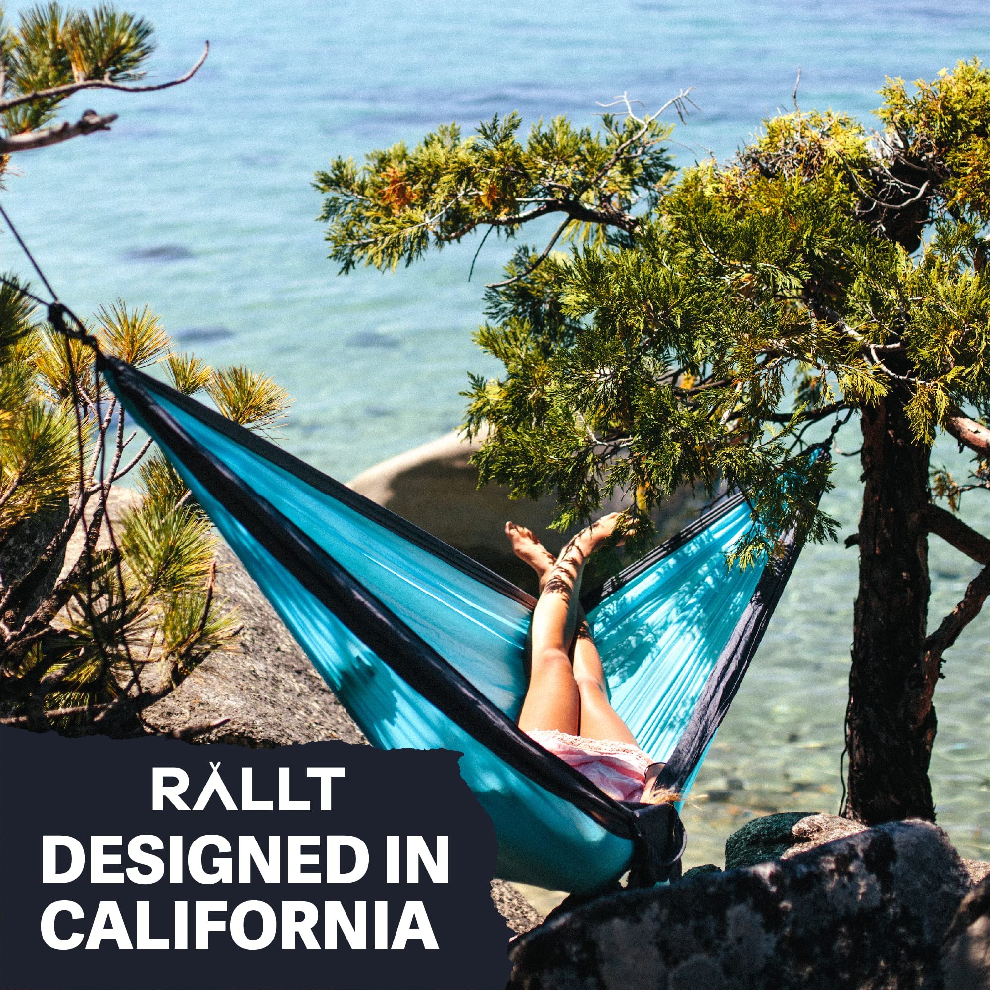 RALLT Camping Hammock with Carabiners - Includes Ripstop Parachute Nylon Hammock, & 2 Wire Gate Carabiners - Outdoor Gear - (Camo)