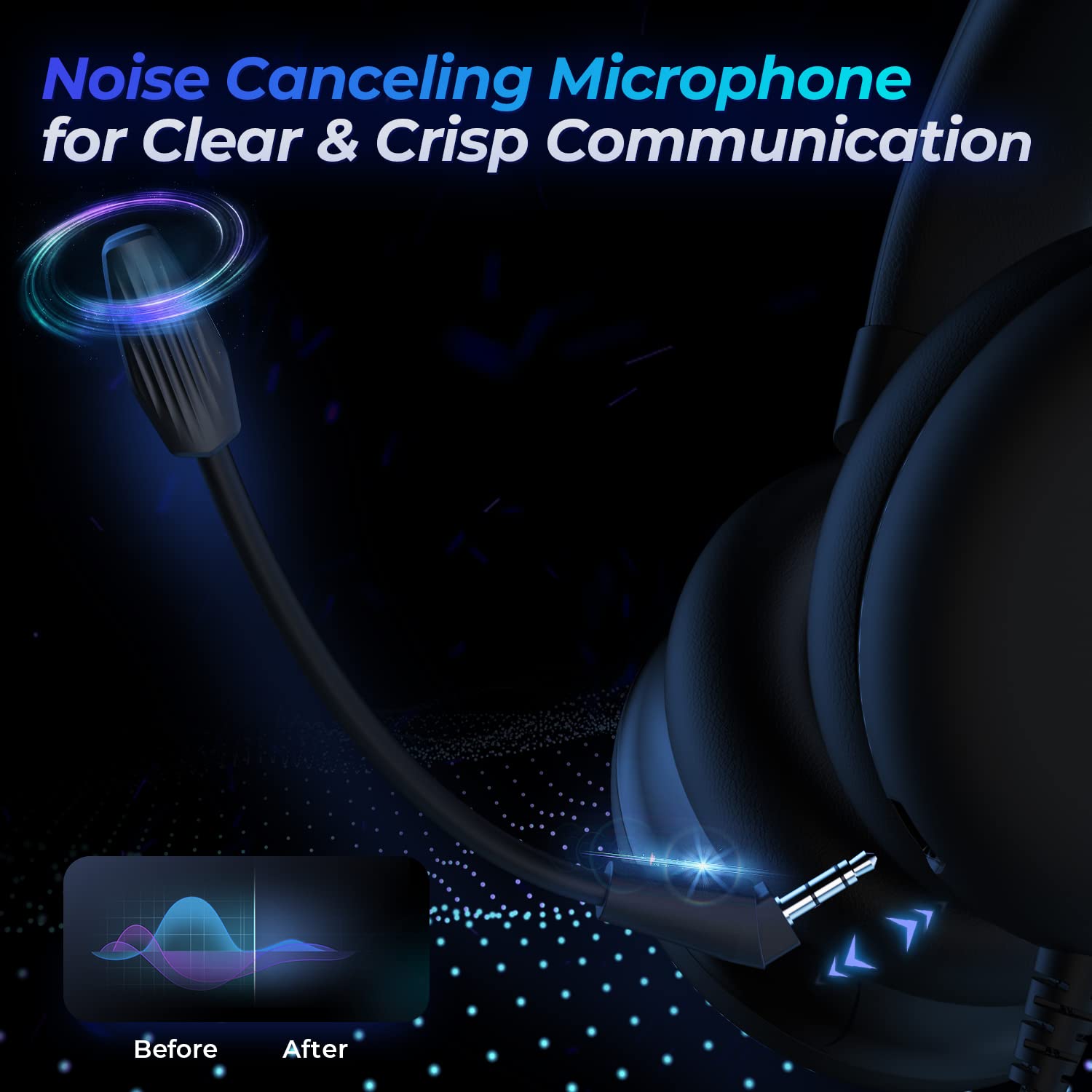SENZER Gaming Headset with Microphone - 7.1 Surround Sound, Lightweight & Ultra-Soft Memory Foam Cushion, Detachable Noise Canceling Mic - for PC PS4 PS5 Xbox One, Xbox Series X|S, Switch Mobile