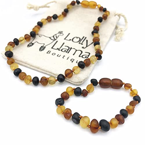 Lolly Llama Genuine Baltic Amber Necklace - Certified from The Baltic Sea - Tri-Color