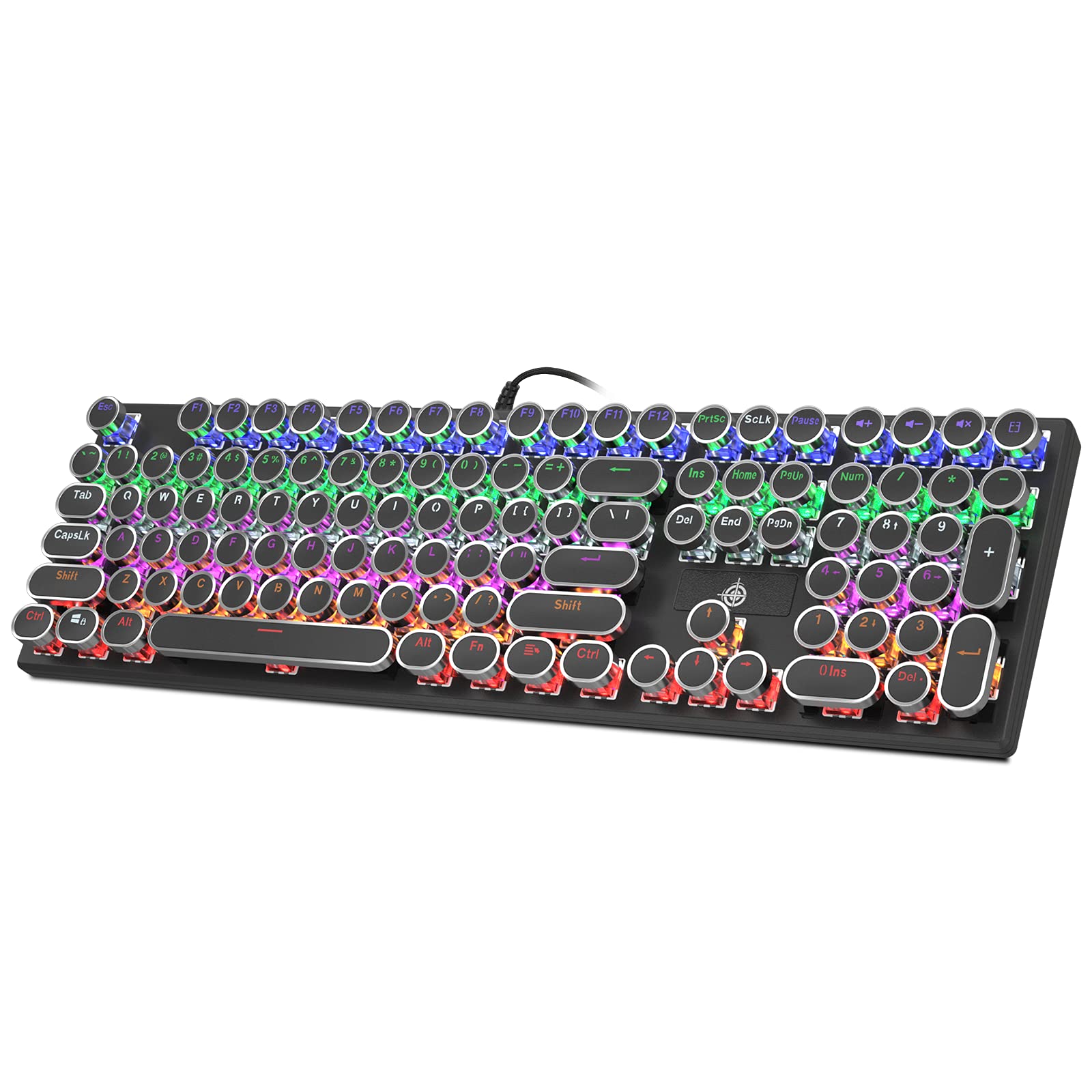Mechanical Gaming Keyboard, Geeklin Rainbow LED Backlit Gaming Keyboard,USB Wired Mechanical Keyboard with Blue Switches for Desktop, Computer, PC(108 Keys, US Layout)