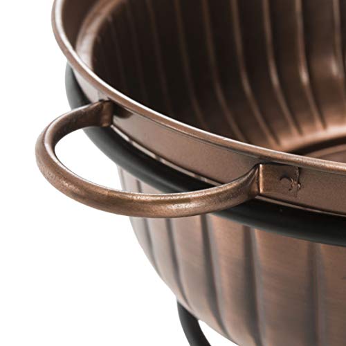 Safavieh PIT2006A Outdoor Collection Naka Antique Copper and Black Beverage Tub W/Stand Fire Pit