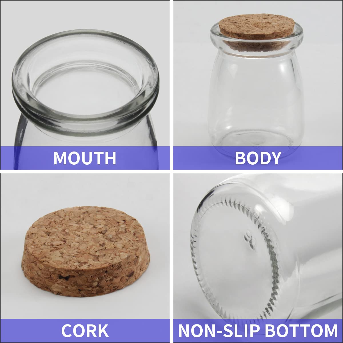OAMCEG 39 PCS Glass Jars with Cork Lids 3.4oz Small Yogurt Jars Mini Candle Jars Little Pudding Jars Glass Favor Jars Mason Jars, Glass Containers with Lids & 50m String (Set of 39, 100ml)