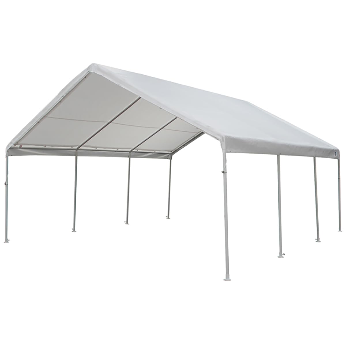 King Canopy Hercules 18-Feet by 20-Feet, 2-Inch Steel Frame, 8-Leg, Carport, White