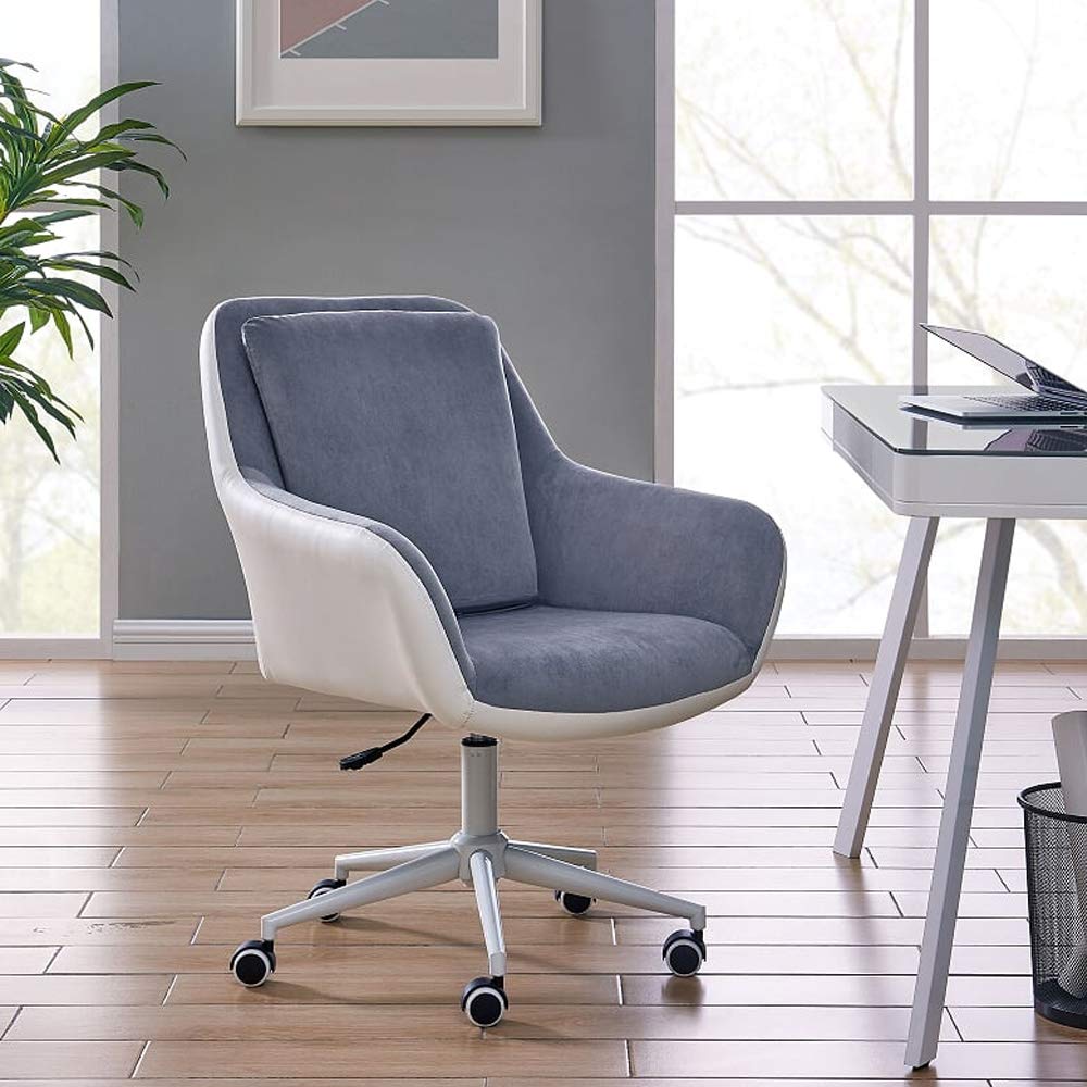 IDS Home Office Chair Executive Mid Back Computer Table Desk Chair Swivel Height Adjustable Ergonomic with Armrest - Two-Tone