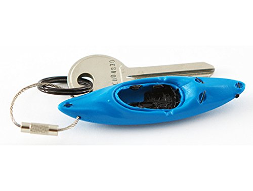Kayak Keychain - Whitewater Kayaking Key Chain Ring accessories - Flexible PVC Plastic and Stainless Steel Gift (Red)