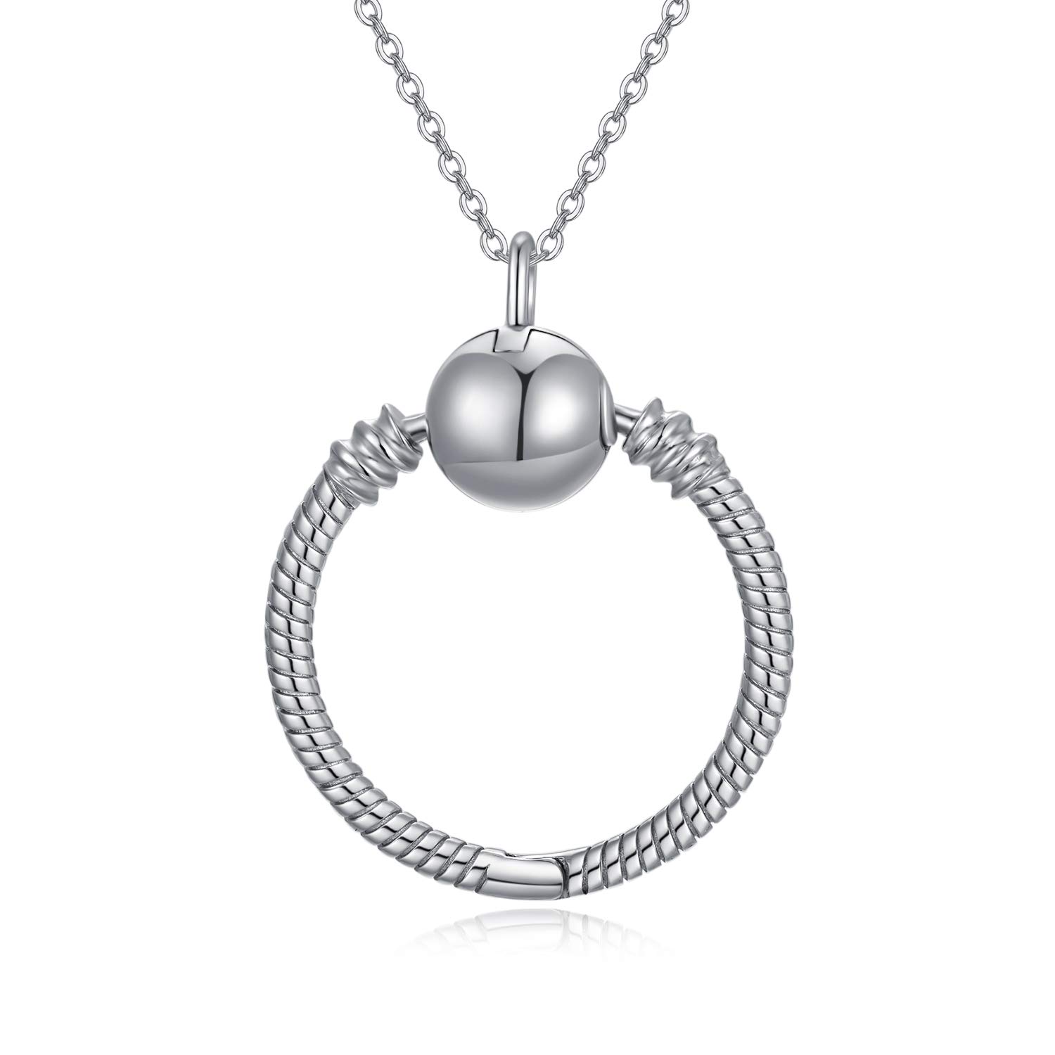 LONAGO 925 Sterling Silver O Pendant for Charm Necklace Charm Jewelry Gift for Women